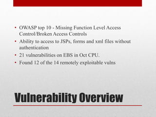 Securing broken access controls on Oracle E-business suite | PPT
