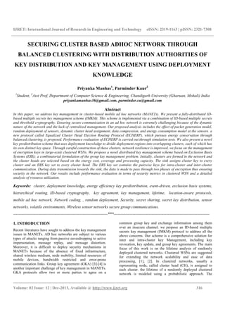 Securing cluster based adhoc network through | PDF