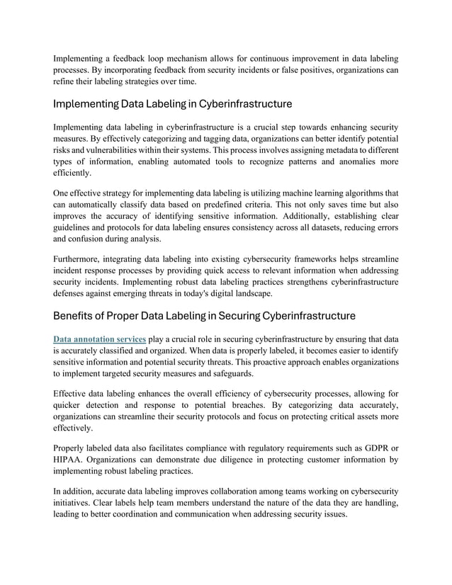 Securing Cyberinfrastructure With Effective Data Labeling Strategiespdf