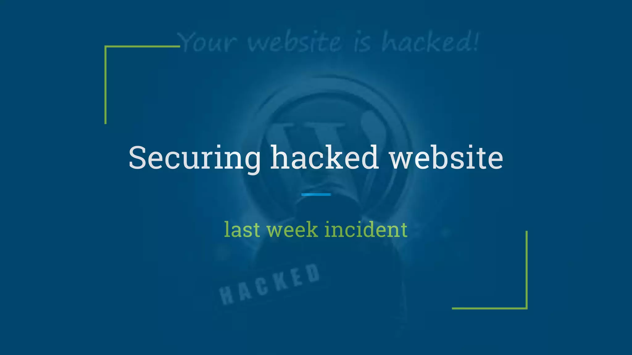 Securing hacked website // Malware infected website filled with ...