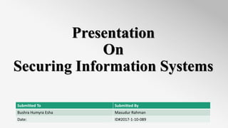 Securing information system (Management Information System) | PPT