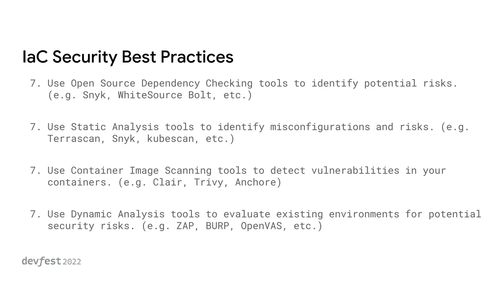Securing Infrastructure as a Code - DevFest 2022 Presentation | PPTX
