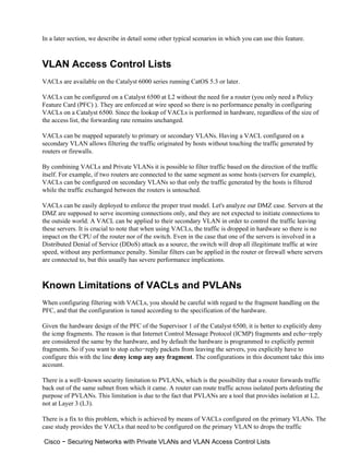 Securing networks with private vla ns and vlan access control lists | PDF