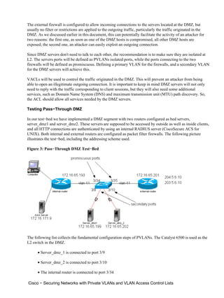 Securing networks with private vla ns and vlan access control lists | PDF