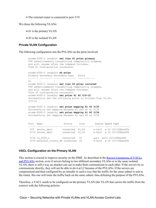 Securing networks with private vla ns and vlan access control lists | PDF