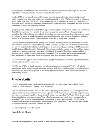 Securing networks with private vla ns and vlan access control lists | PDF