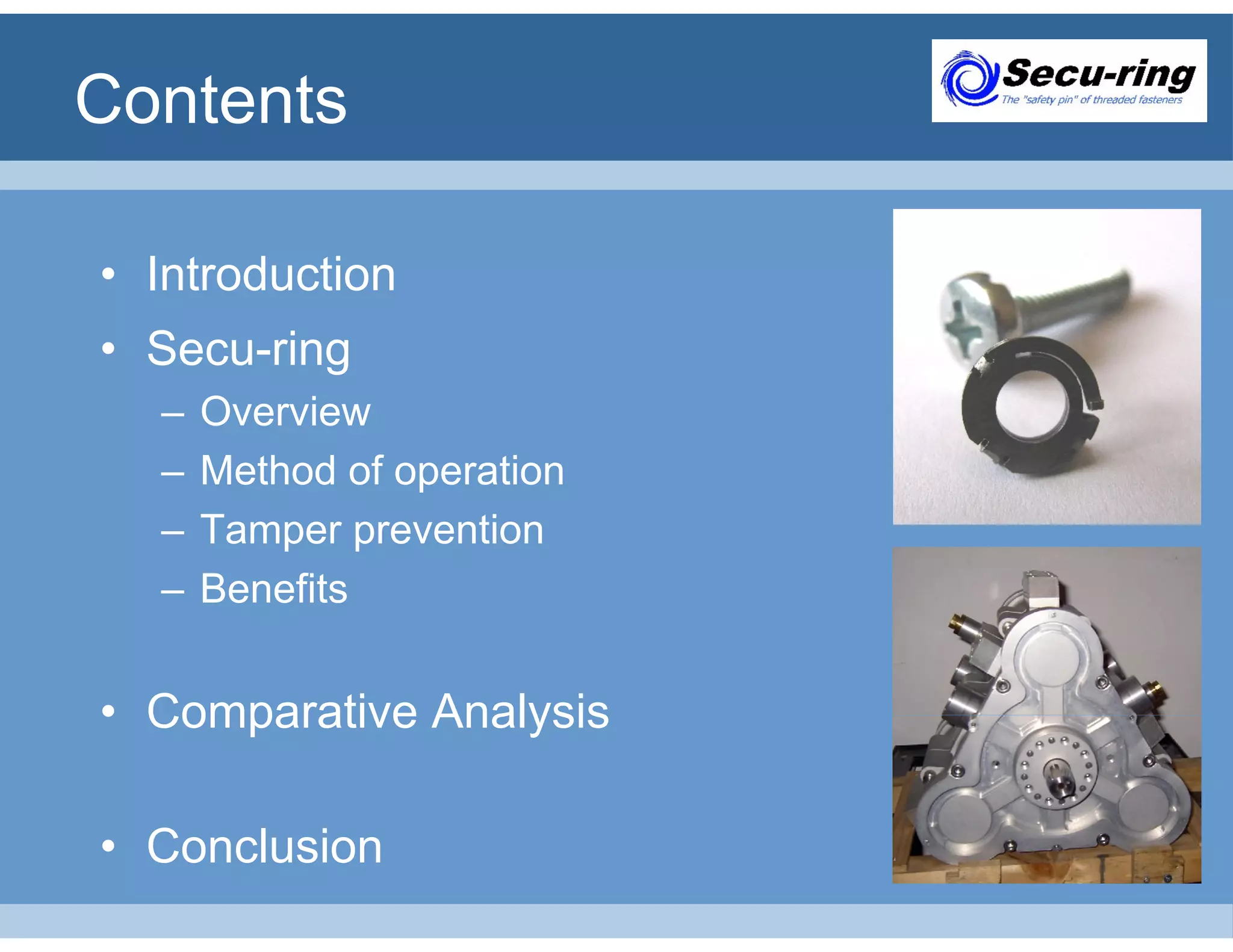 Secu-ring the perfect method for securing threaded fasteners | PPT