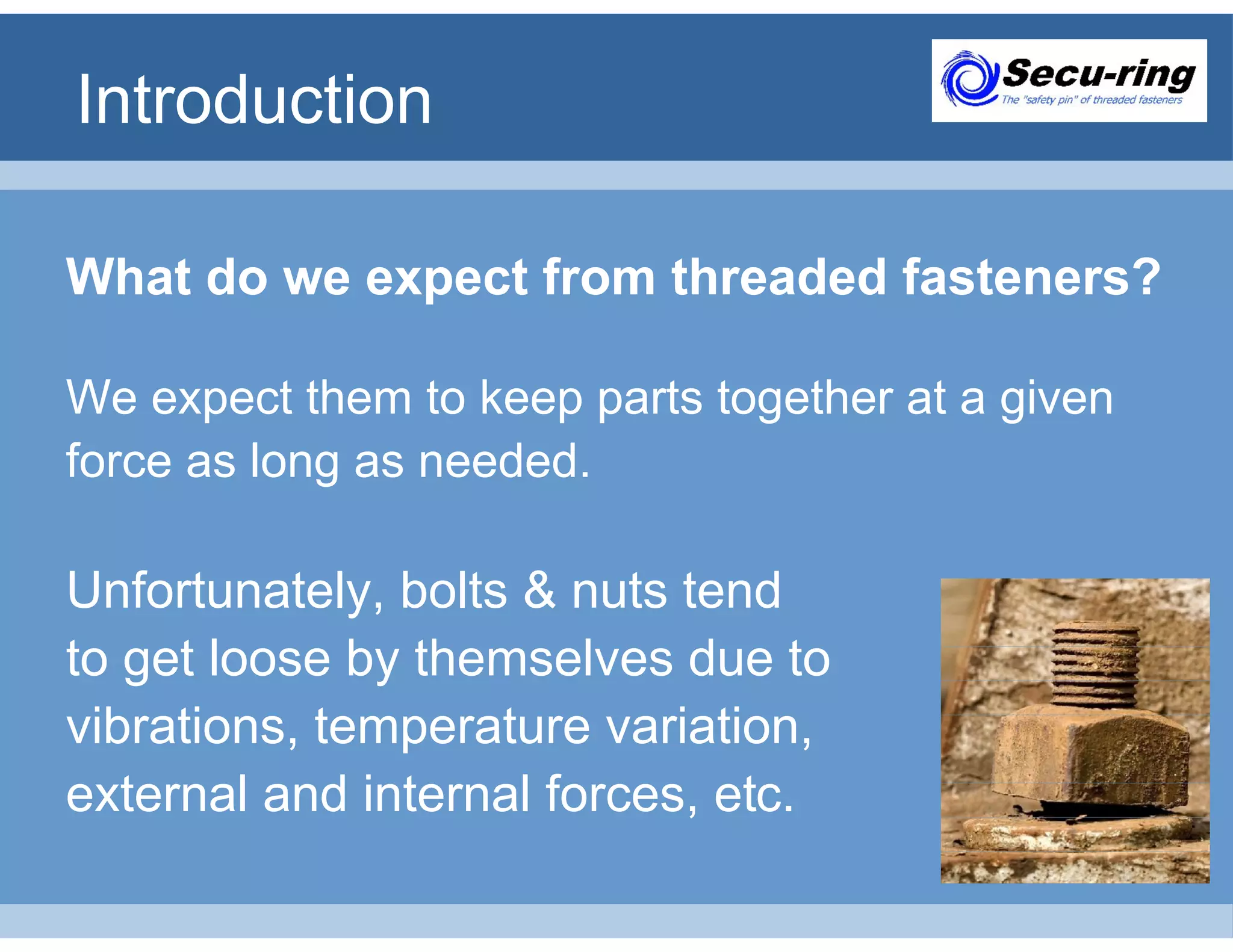 Secu-ring the perfect method for securing threaded fasteners | PPT