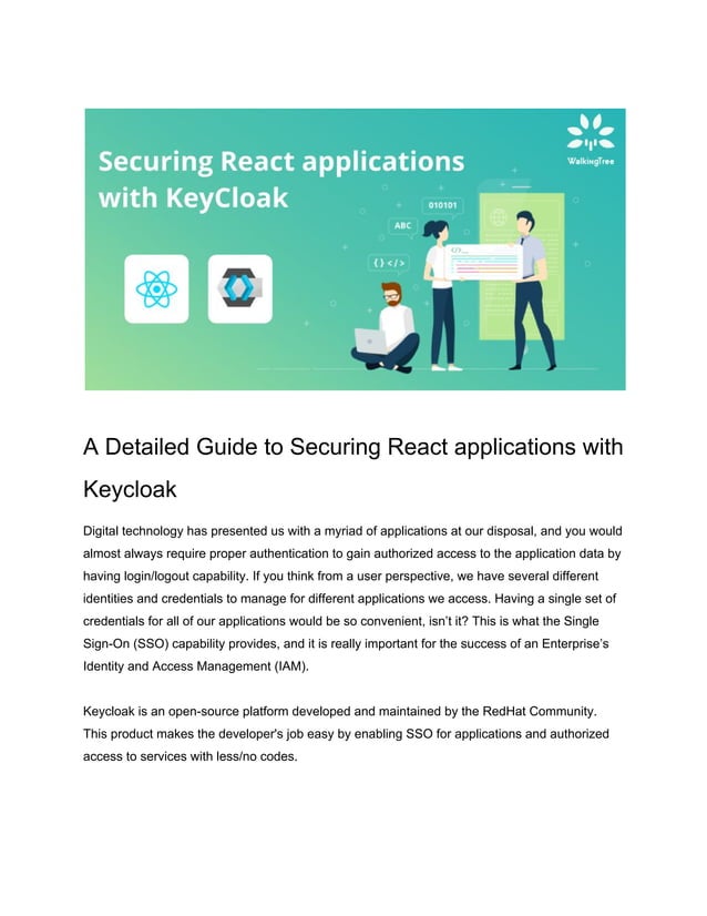 A Detailed Guide to Securing React applications with Keycloak - WalkingTree Technologies | PDF