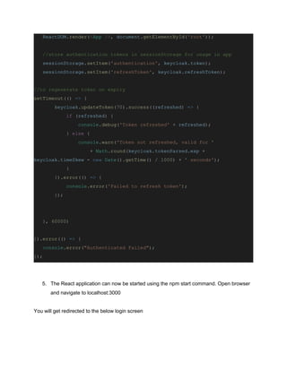 A Detailed Guide to Securing React applications with Keycloak - WalkingTree Technologies | PDF
