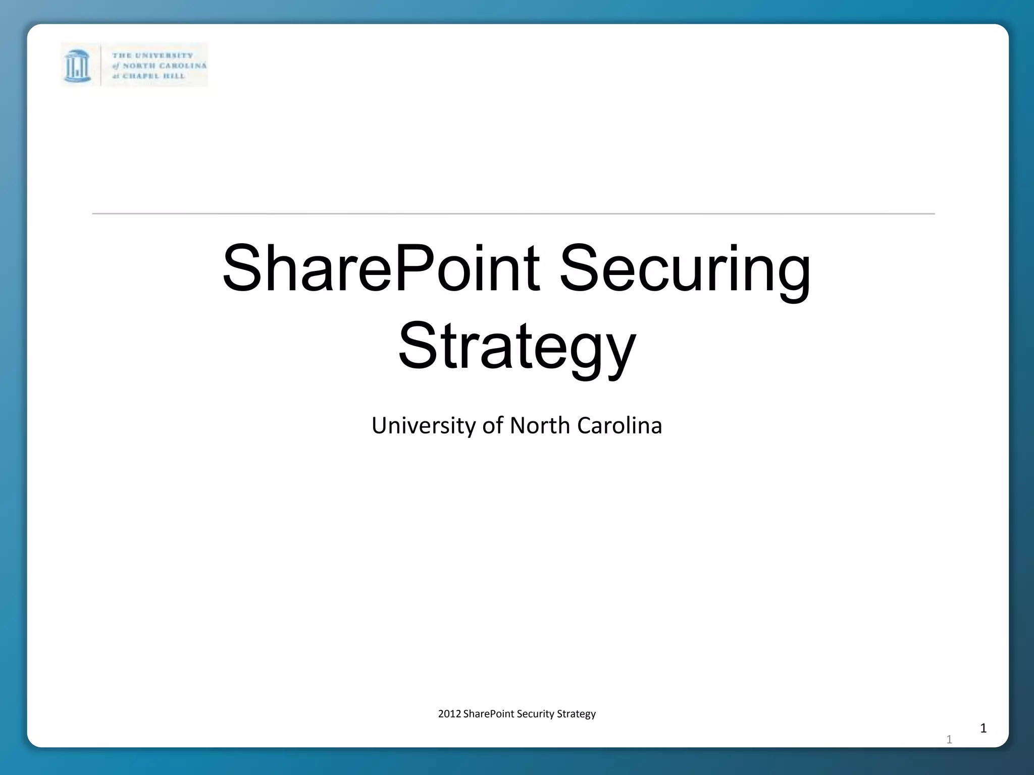 Securing Sharepoint platform | PPTX