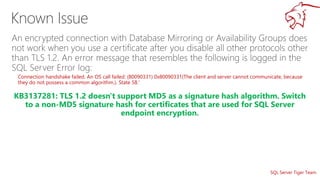 Securing SQL Server with TLS 1.2 | PPTX