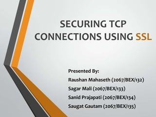 Securing TCP connections using SSL | PPT
