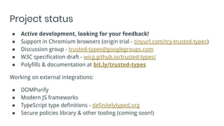 Trusted Types - Securing the DOM from the bottom up (JSNation Amsterdam) | PDF