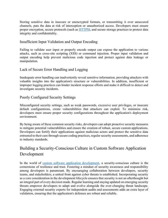 Securing The Future Cybersecurity in Custom Software Application Development.pdf | Information ...