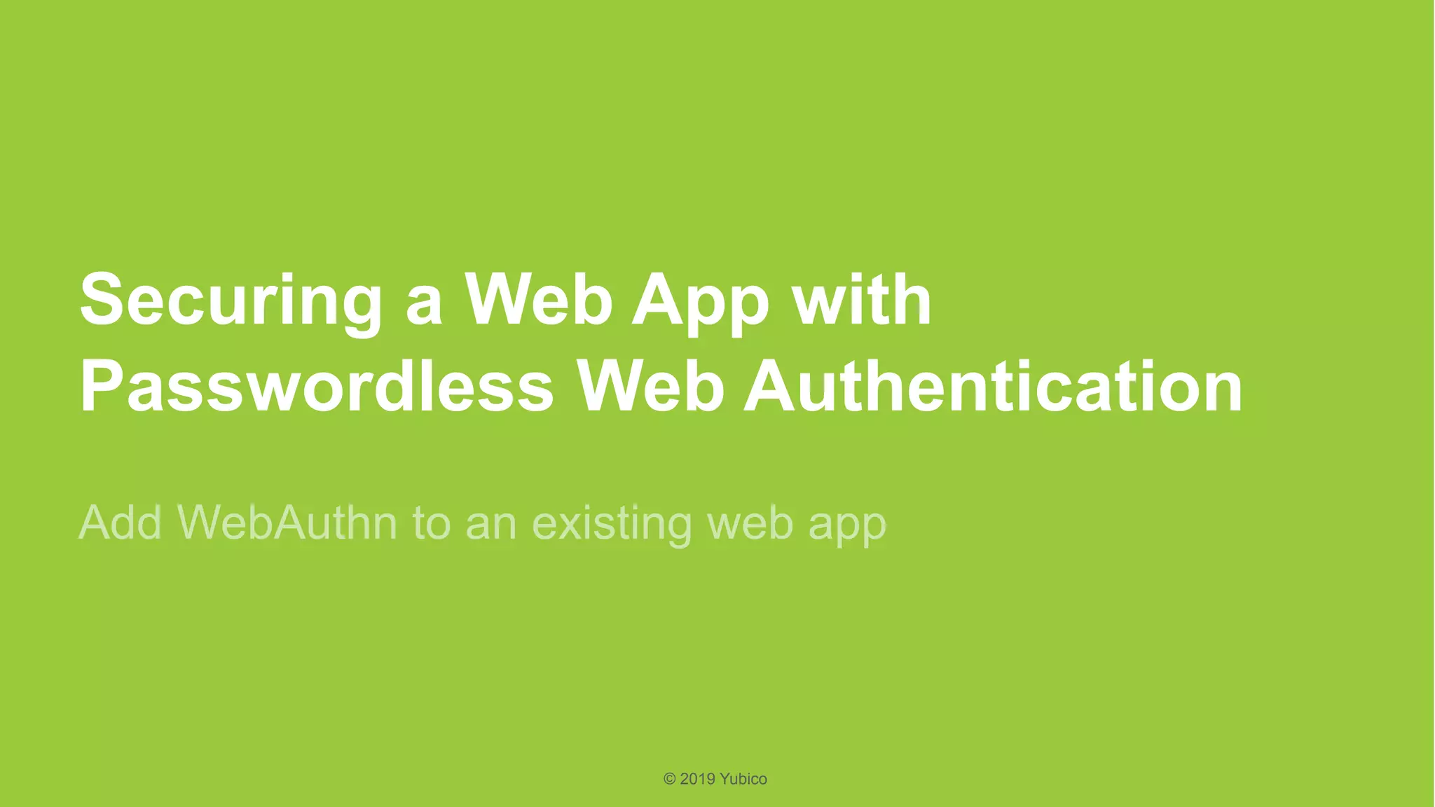 Securing a Web App with Security Keys | PPT