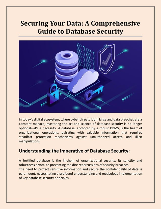 Securing Your Data A Comprehensive Guide To Database Securitypdf