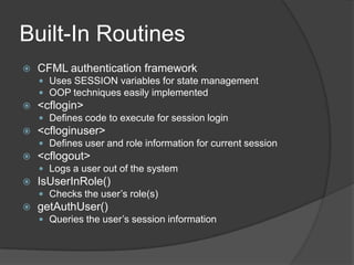 Securing Your Web Applications in ColdFusion | PPT