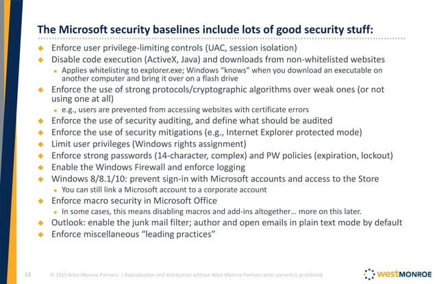 Securing your Windows Network with the Microsoft Security Baselines | PPT