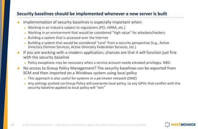 Securing your Windows Network with the Microsoft Security Baselines | PPT