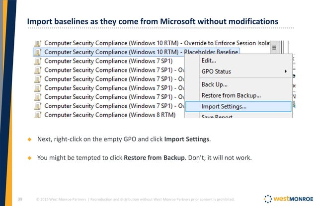 Securing your Windows Network with the Microsoft Security Baselines | PPT