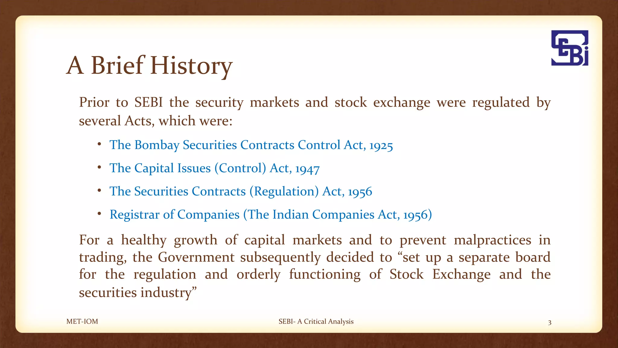 Securities and exchange board of india | PPT