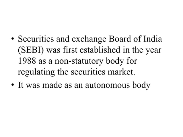 SECURITIES AND EXCHANGE BOARD OF INDIA (SEBI) | PPT