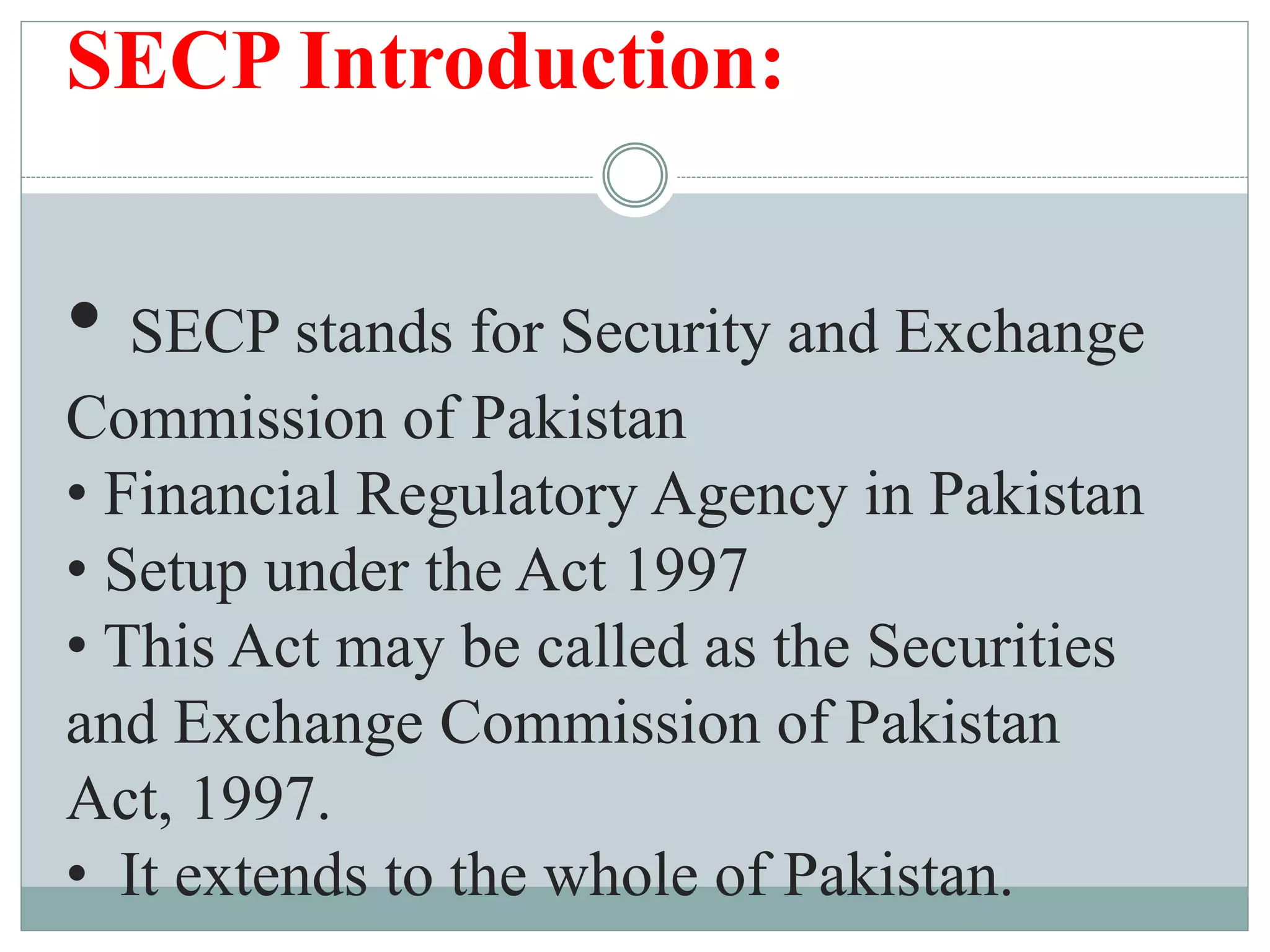 Securities and exchange commission of pakistan | PPT