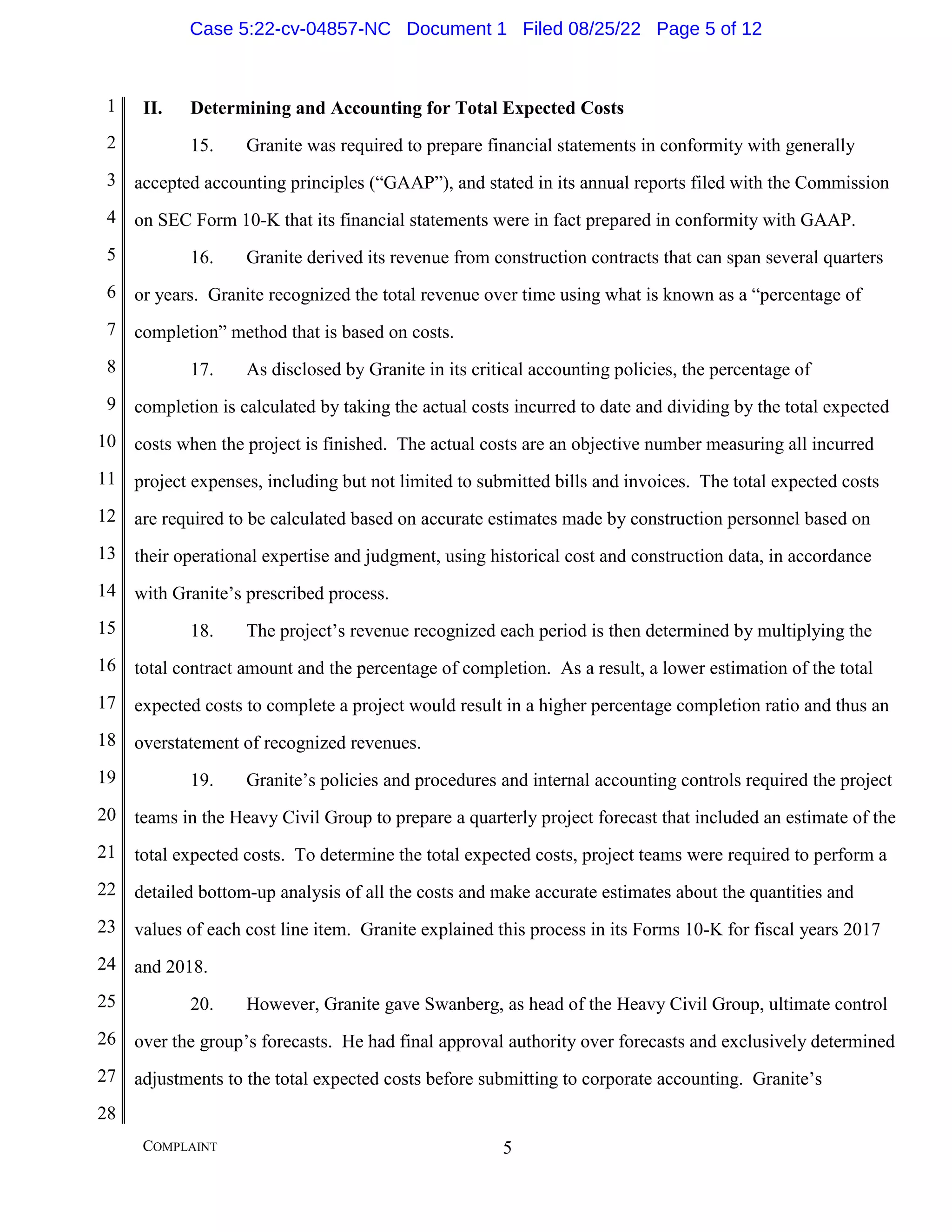 SEC v Granite Construction | PDF