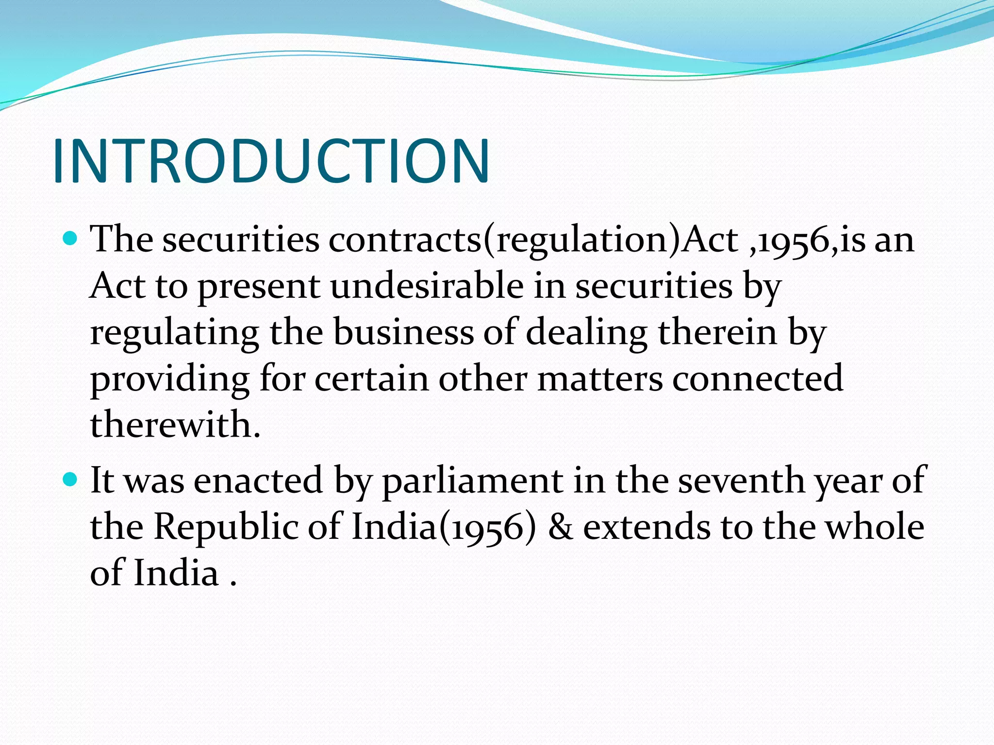 Securities contract act | PPTX