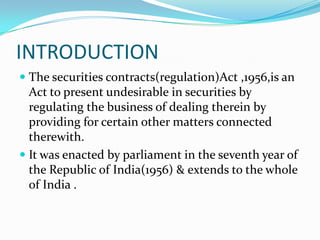 Securities contract act | PPTX