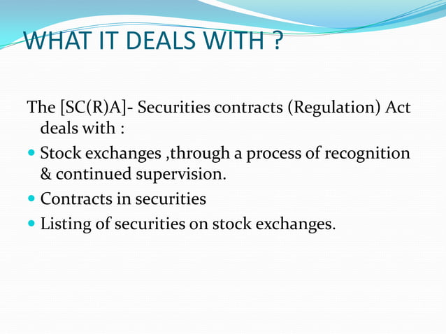 Securities contract act | PPTX