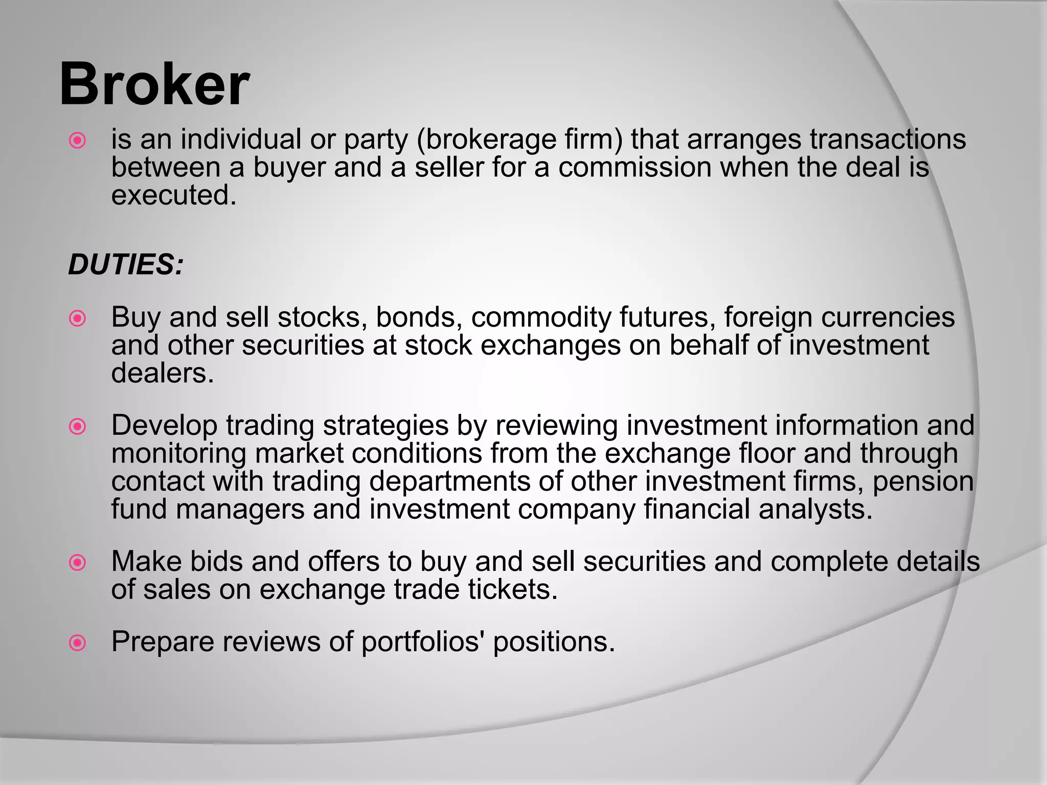 Securities firm vs. Investment banks (Capital Market) | PPTX