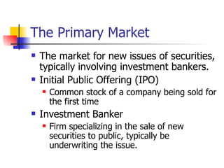 Securities markets | PPT