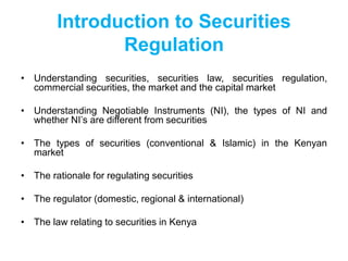 Introduction to Securities Regulation | PPTX