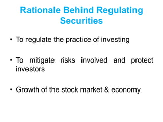 Introduction to Securities Regulation | PPTX