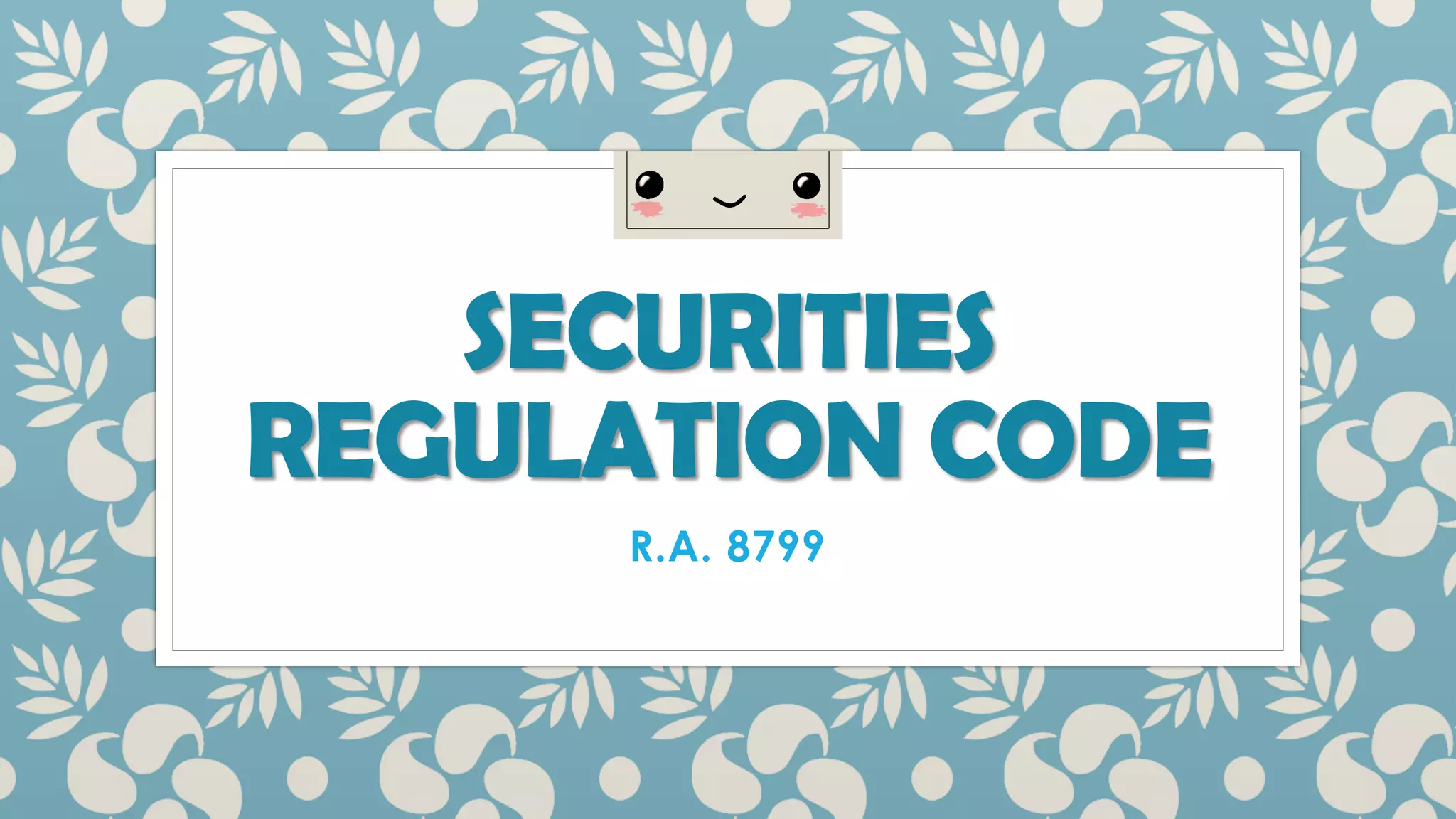 Securities Regulation Code of the Philippines | PDF