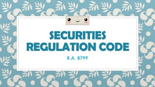 Securities Regulation Code of the Philippines | PDF