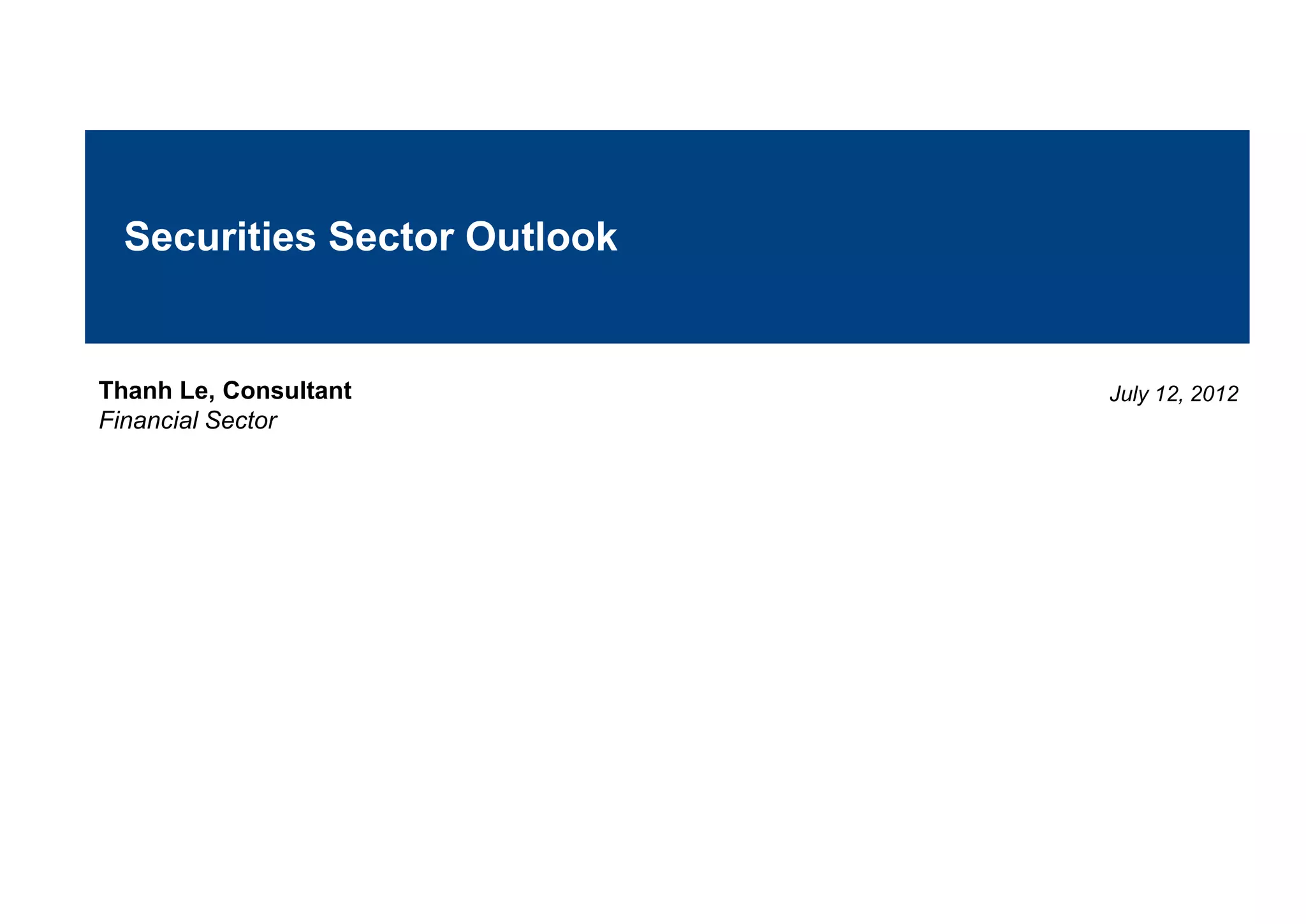 Securities sector outlook | PPT