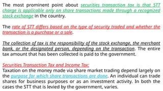 Securities Transaction Tax (STT) explained | PPTX