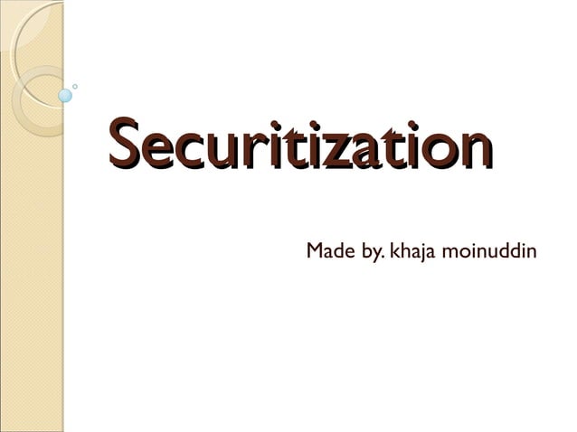 Securitisation | PPT