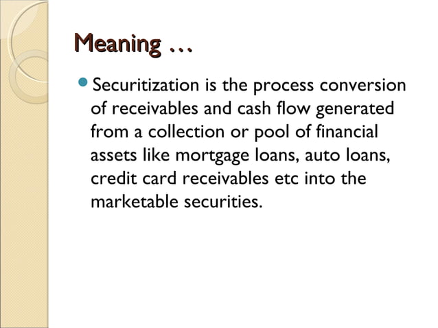Securitisation | PPT