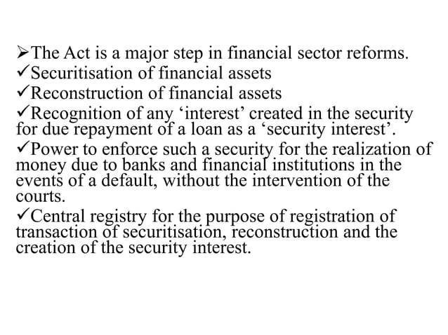 Securitisation and reconstruction | PPSX | Business Banking & Finance | Business