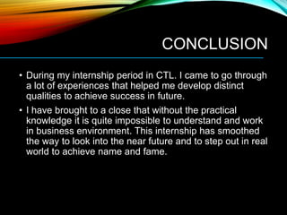 Internship report | PPTX