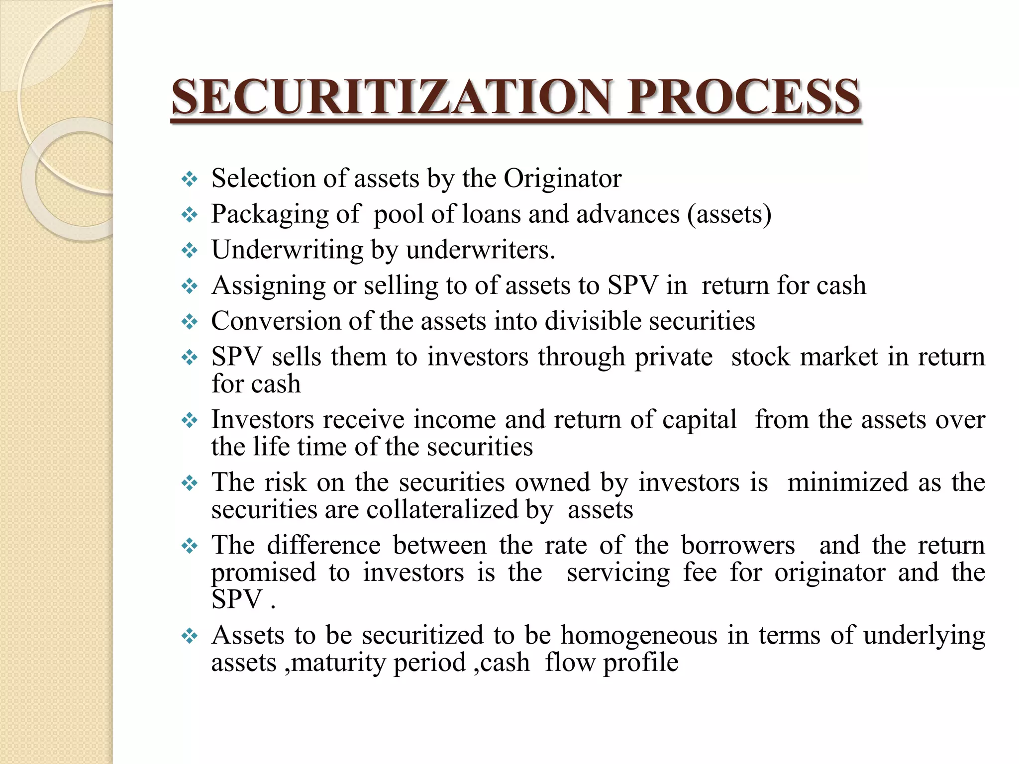 Securitization in india | PPTX