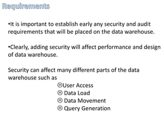 Data Warehosing -Security | PPT