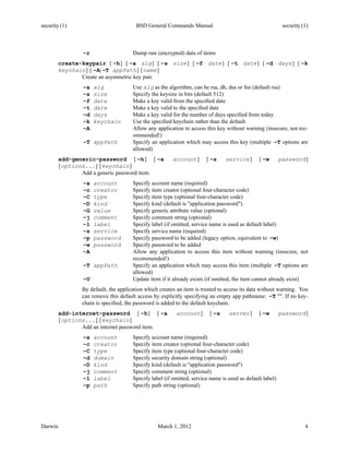 Securityコマンドのman pages | PDF