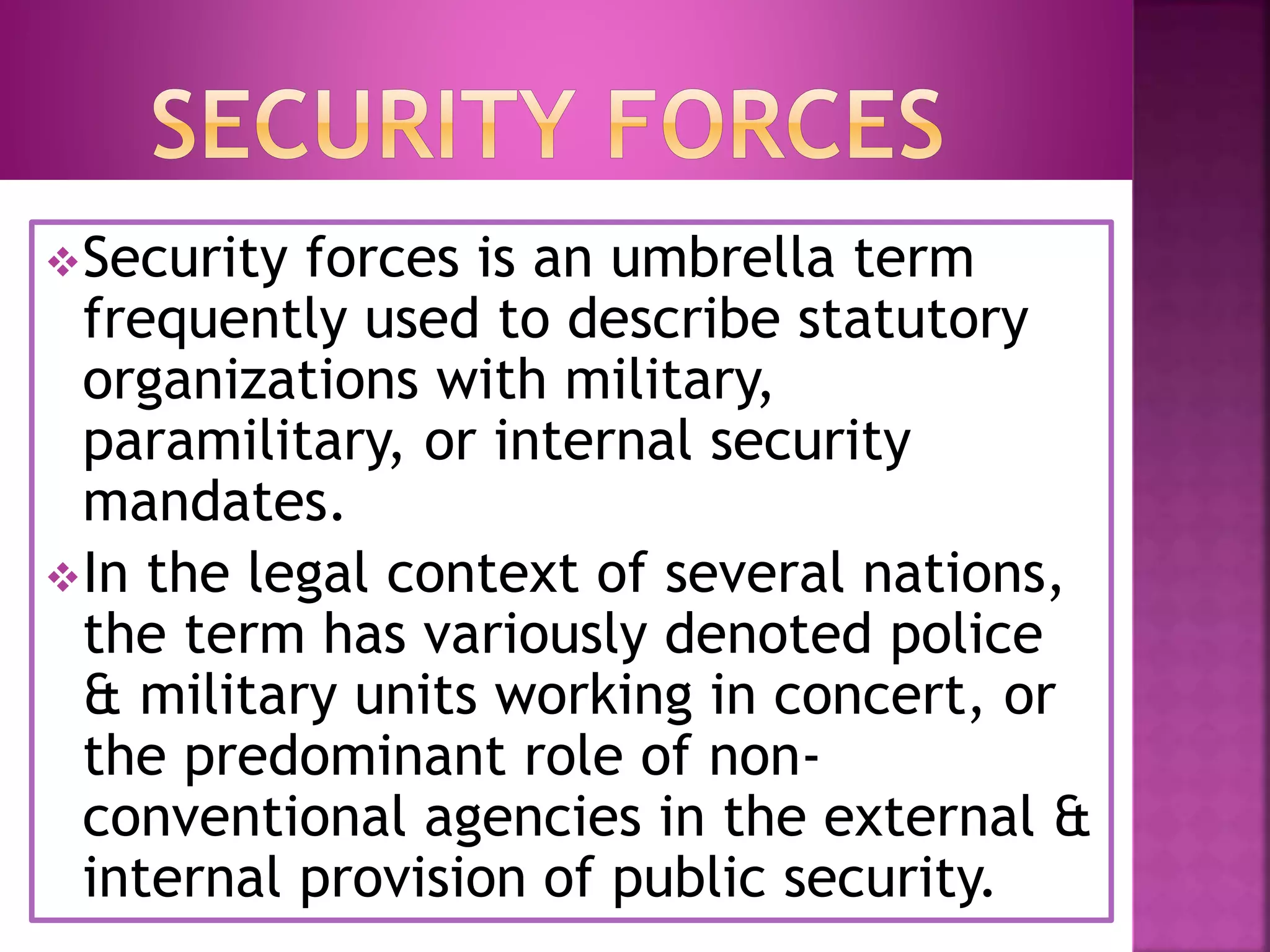 Security Forces in India | PPTX