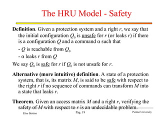 the hru model copy presentation for access control | PPT
