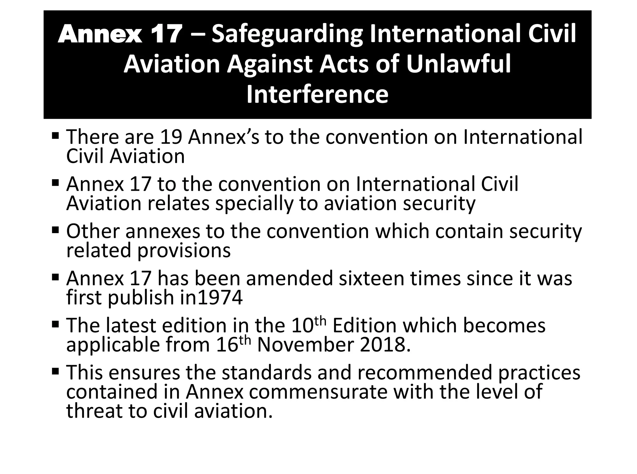 Safeguarding International civil aviation against acts of unlawful ...